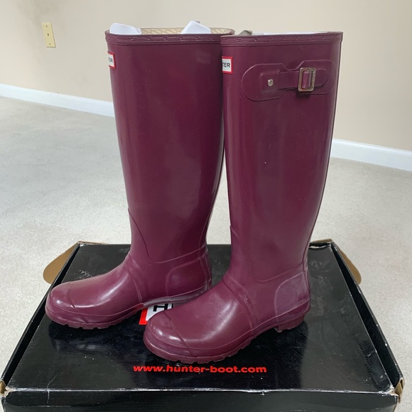 Hunter | Shoes | Hunter Maroon Rainboots | Poshmark